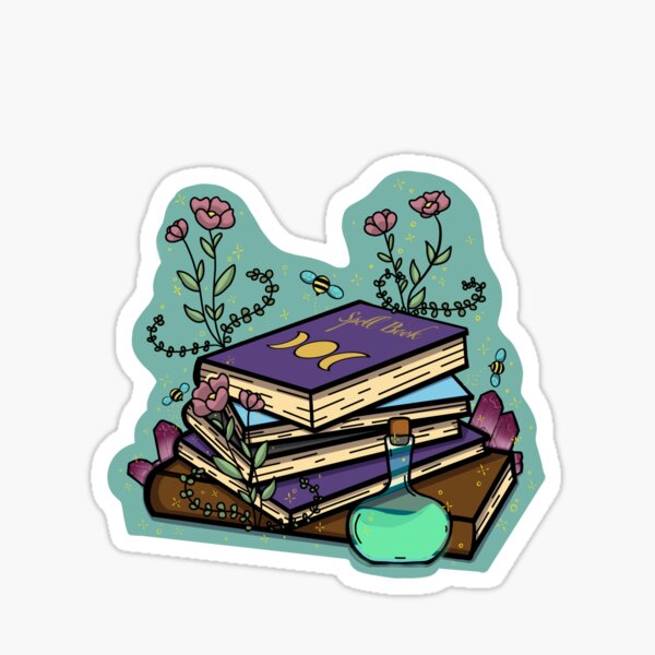 "Stack of spell books" Sticker for Sale by MishkahArt | Redbubble