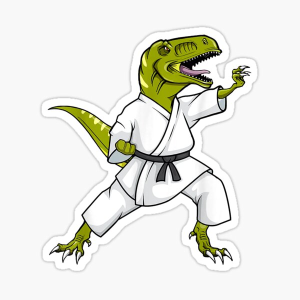 "Karatesaurus T-Rex Martial Art Karate Dinosaurus" Sticker for Sale by ...