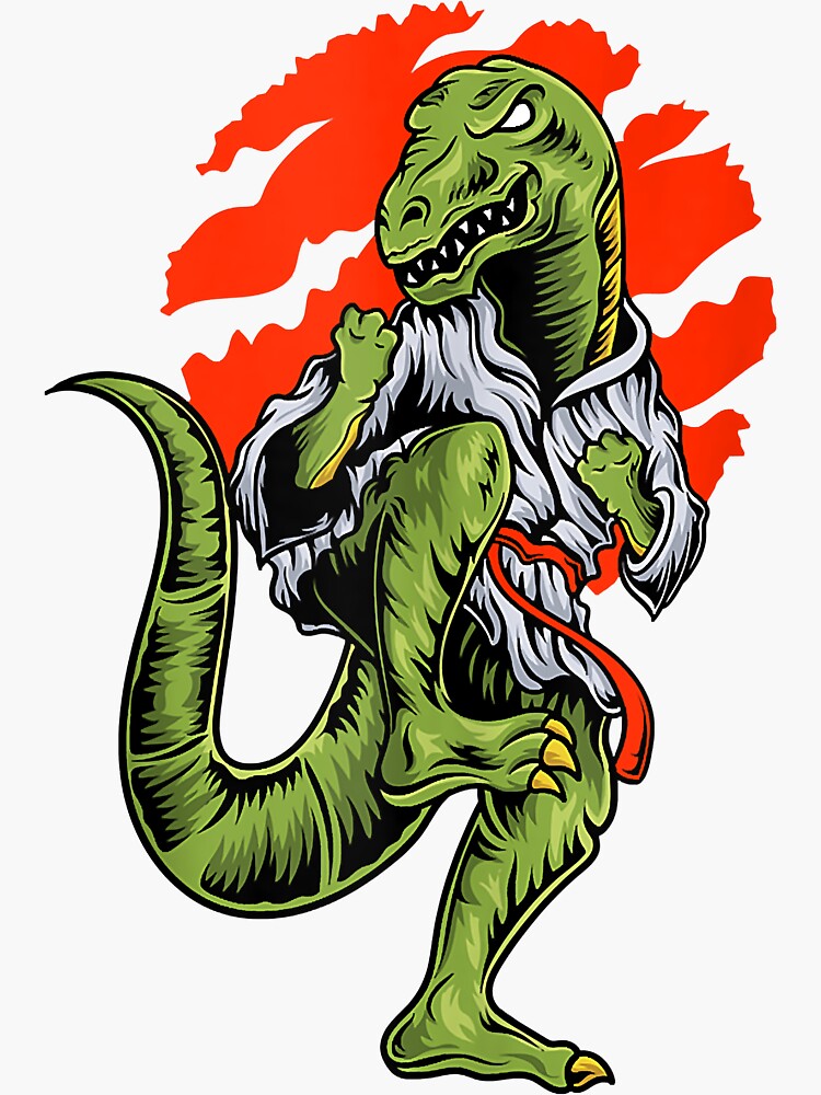 "Karatesaurus T-Rex Martial Art Karate Dinosaurus" Sticker by ...