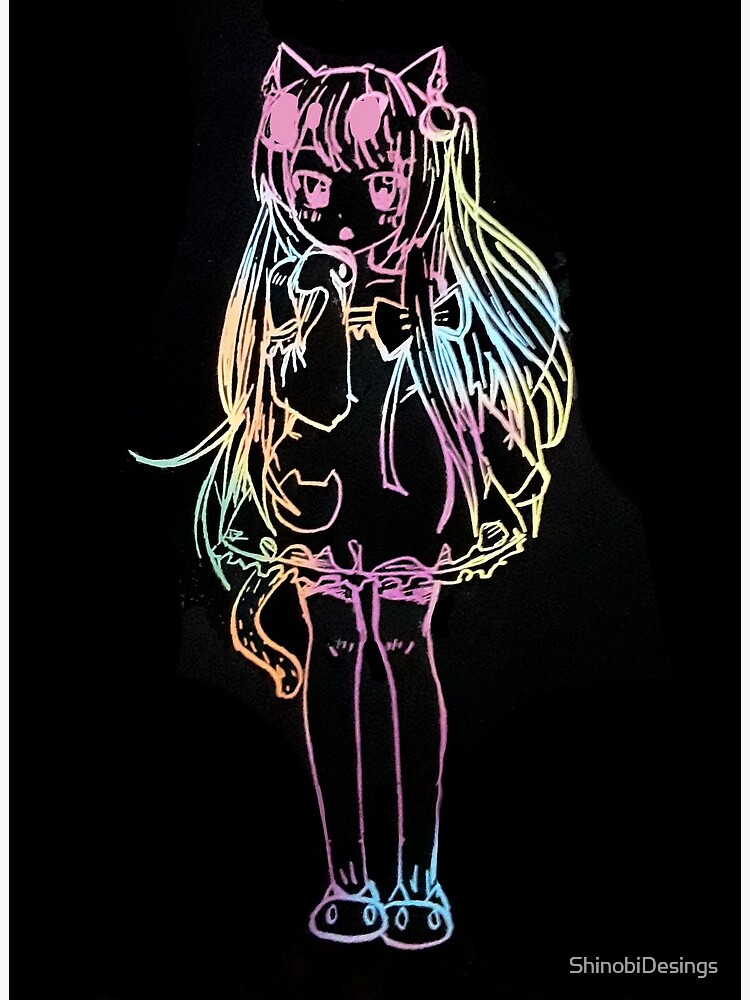 Neon Cute Anime Girl Photographic Print For Sale By Shinobidesings Redbubble