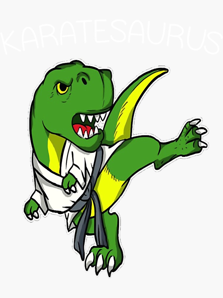"Karatesaurus T-Rex Martial Art Karate Dinosaurus" Sticker by ...