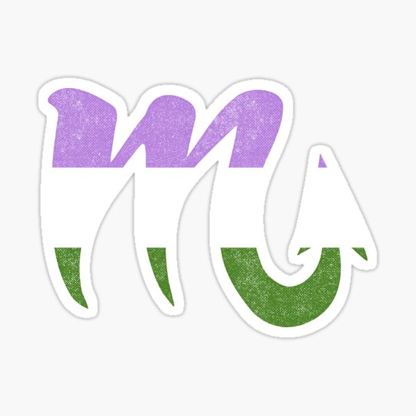Genderqueer Scorpio Pride Flag Zodiac Sign Sticker By Valador Redbubble