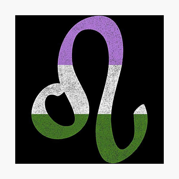 Genderqueer Leo Pride Flag Zodiac Sign Photographic Print For Sale By