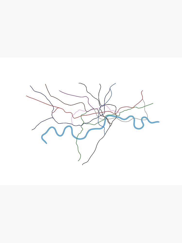 London Geographical Tube Map without labels Premium Matte Vertical ...