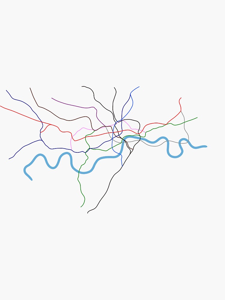 "London Geographical Tube Map without labels" Sticker for Sale by ...