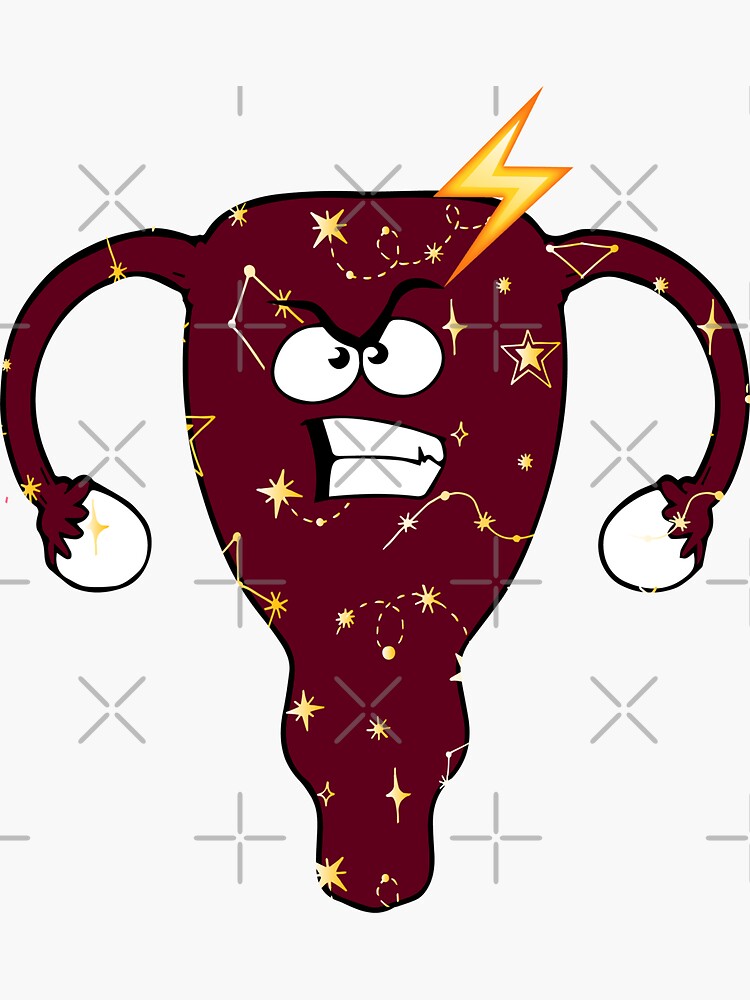 "Angry Cute Uterus " Sticker for Sale by spaceopy | Redbubble