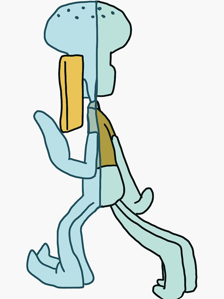 "Squidward Walking Away Funny Meme" Sticker for Sale by simp13445 ...