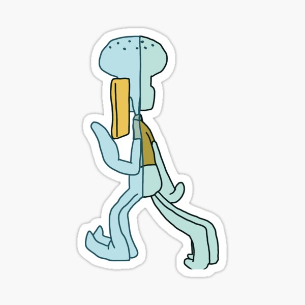"Squidward Walking Away Funny Meme" Sticker for Sale by simp13445 ...