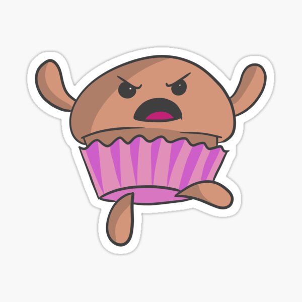 "Angry muffin man" Sticker for Sale by TrailMixArt | Redbubble
