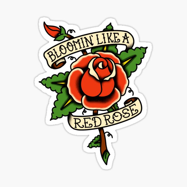"Bloomin' Like a Red Rose" Sticker for Sale by geraldinez | Redbubble