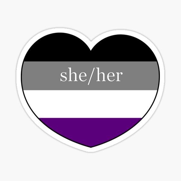 "she/her ace" Sticker for Sale by goosegabrielle | Redbubble
