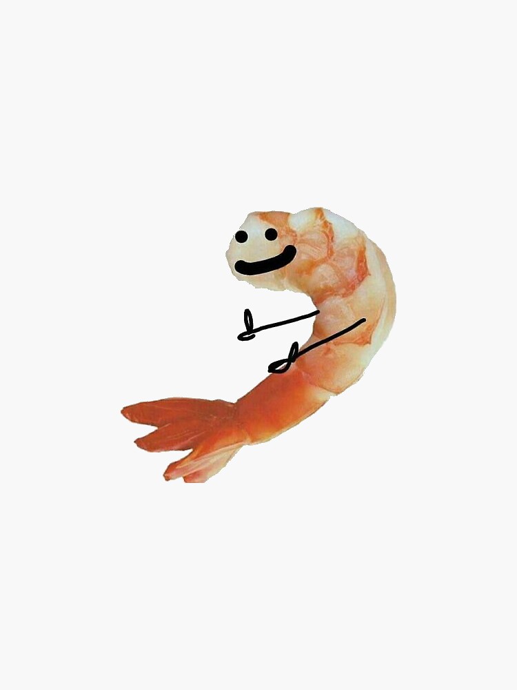 "Happy Shrimp" Sticker for Sale by Maddy0410 | Redbubble