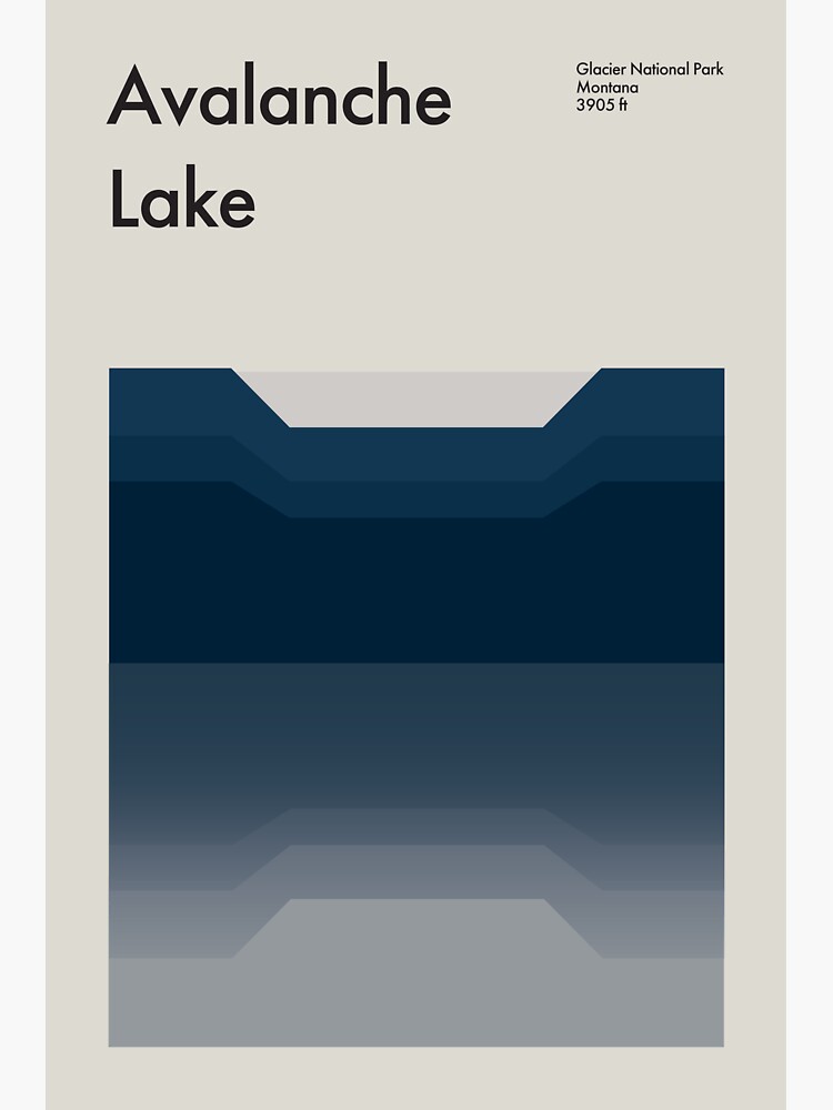 "Avalanche Lake Glacier National Park" Sticker for Sale by kyravreeland ...