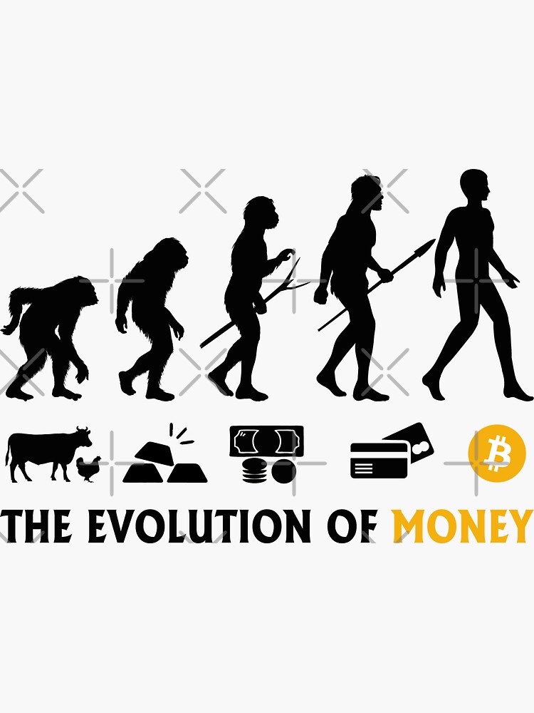 "The Evolution Of Money" Sticker for Sale by skolldz | Redbubble