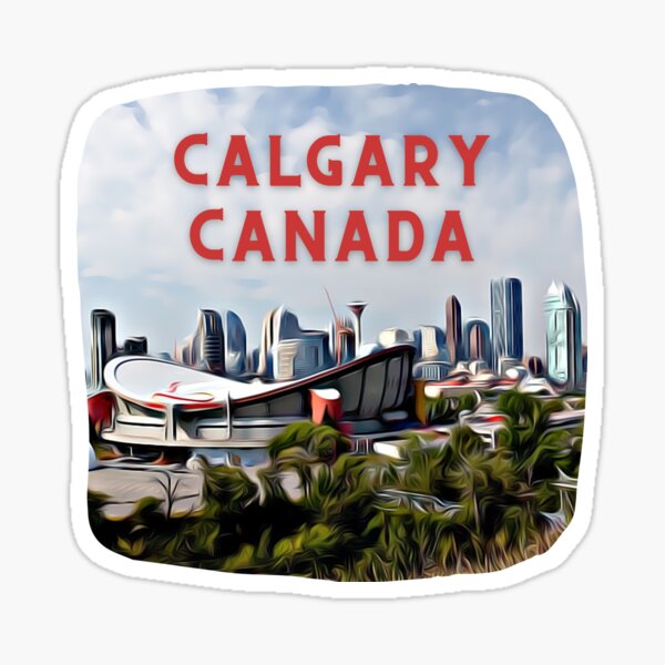 "Calgary Canada Skyline Painting" Sticker by YegMark | Redbubble