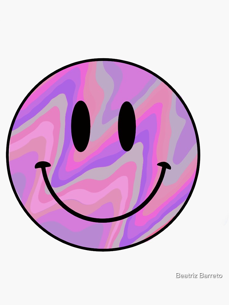 "Purple smiley face" Sticker for Sale by Beatriz Barreto | Redbubble