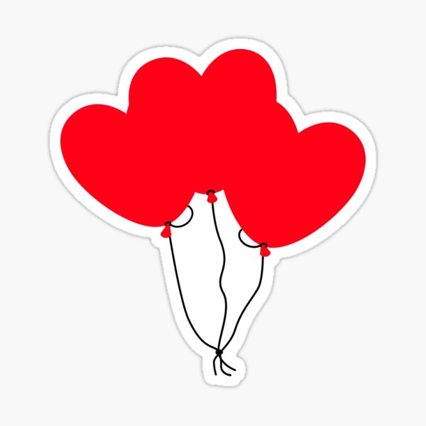 "Red Heart Balloons Sticker" Sticker for Sale by nugget1creation ...