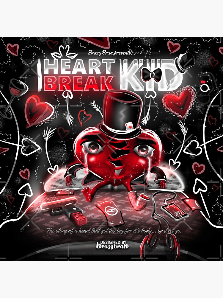 "Heartbreak Kid" Sticker for Sale by BrazyBran | Redbubble
