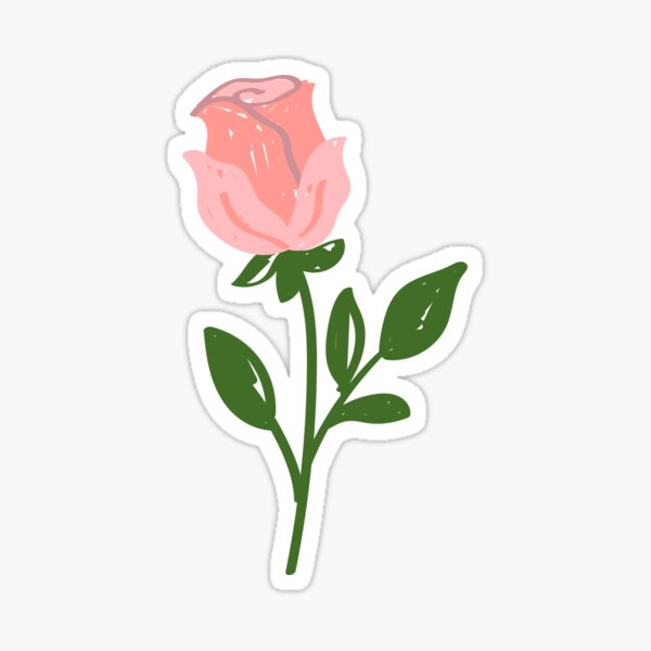 "Pink Rose Sticker" Sticker by nugget1creation | Redbubble