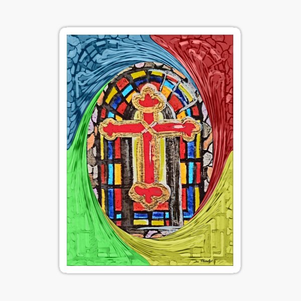 "Stained Glass Church Window" Sticker for Sale by EloiseArt | Redbubble