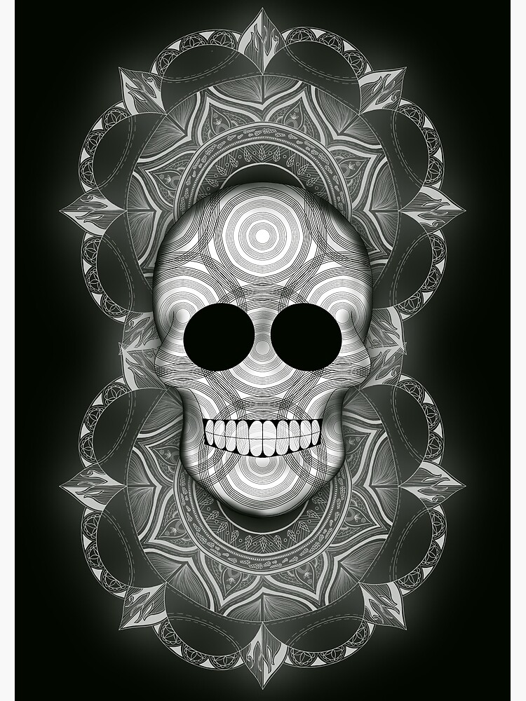 "Glowing Skull Tattoo Mandala | Geometric Art" Art Print by ...