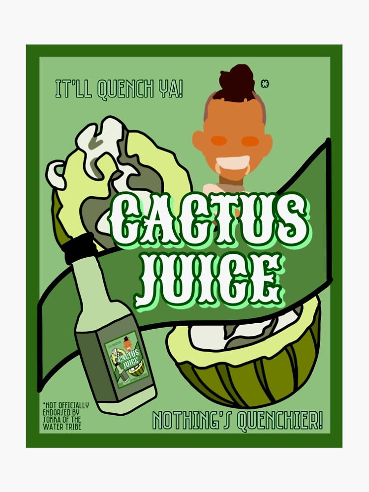 "cactus juice label" Sticker for Sale by poppingbobas | Redbubble