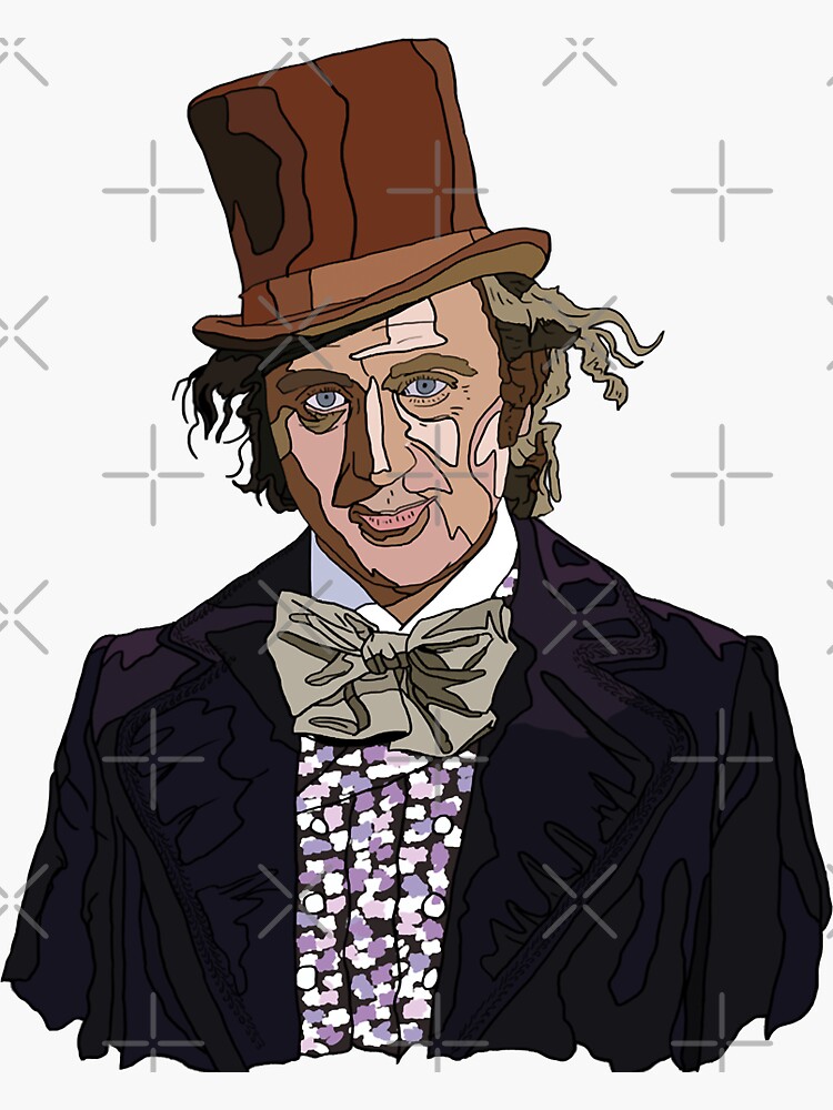 "Gene Wilder - Willy Wonka" Sticker for Sale by HelloSpaceJam | Redbubble