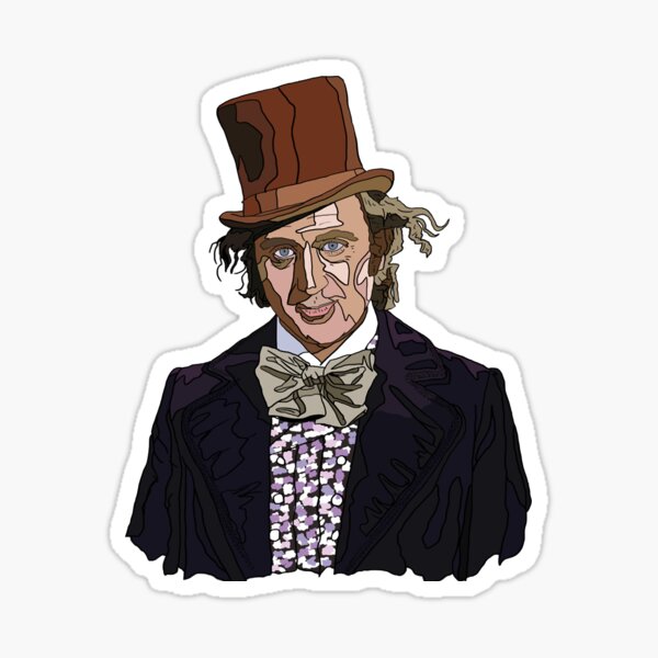 "Gene Wilder - Willy Wonka" Sticker for Sale by HelloSpaceJam | Redbubble
