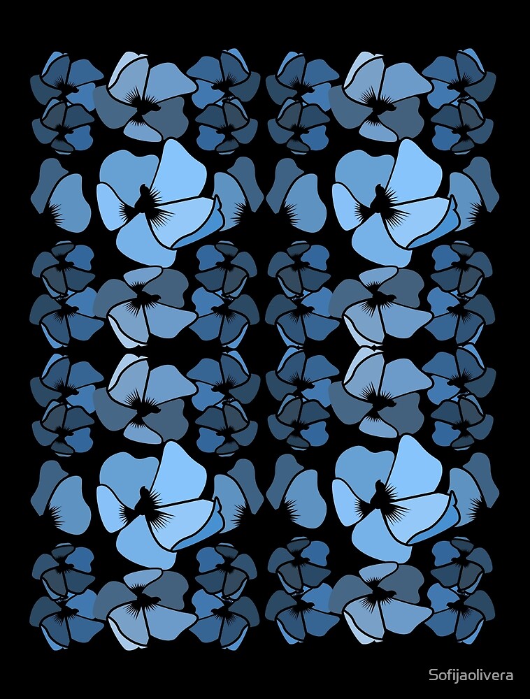 "Art deco midnight blue floral print" by Sofijaolivera | Redbubble