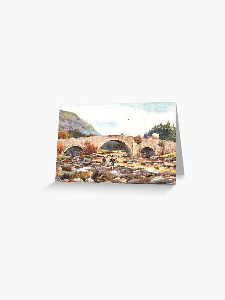 "Vintage Illustration of Invercauld Bridge, River Dee" Greeting Card ...
