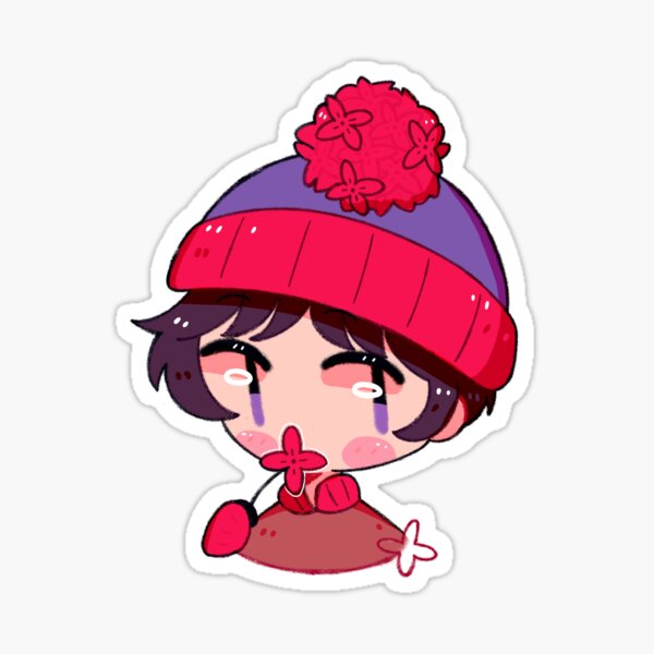 "Red Poof Ball Flower Hat" Sticker for Sale by Thilah | Redbubble