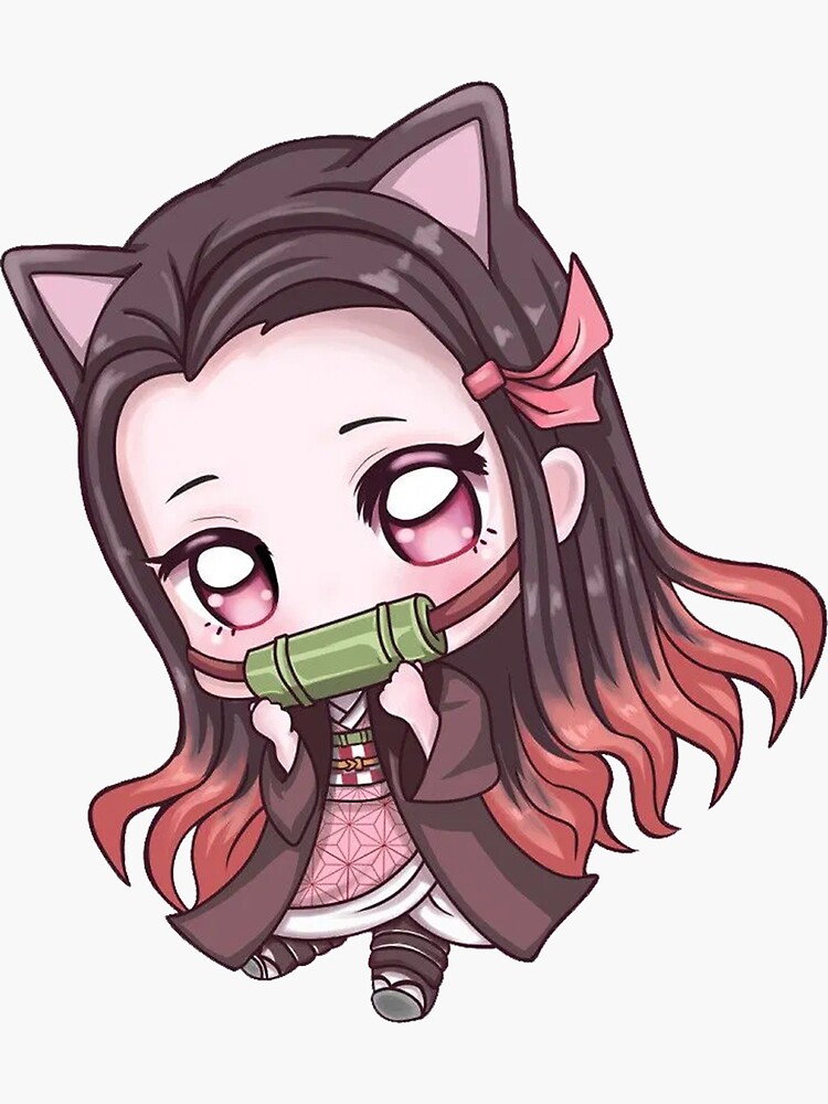 Pegatina «Nezuko Kawaii Neko» de Betty-Farr | Redbubble