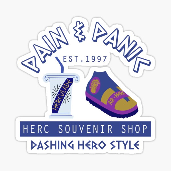 "Pain & Panic Herc Souvenir Shop" Sticker for Sale by parkadventure ...