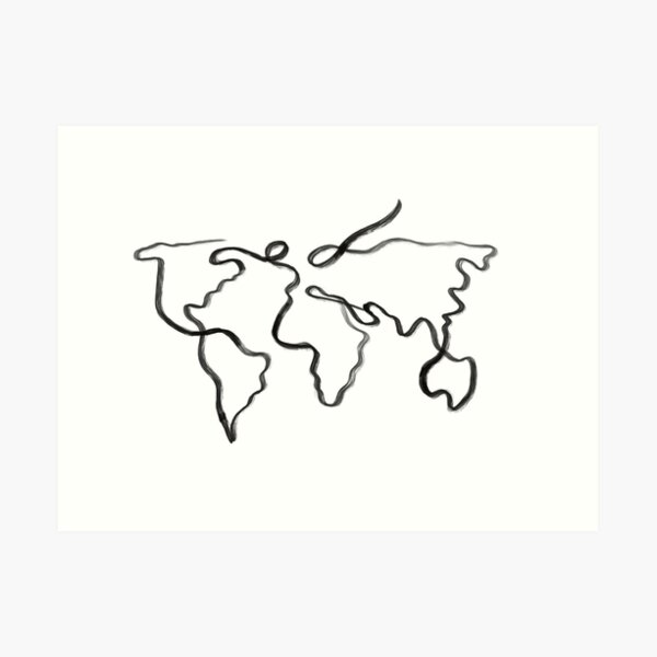 "World map ink" Art Print for Sale by SydneysArtshow | Redbubble