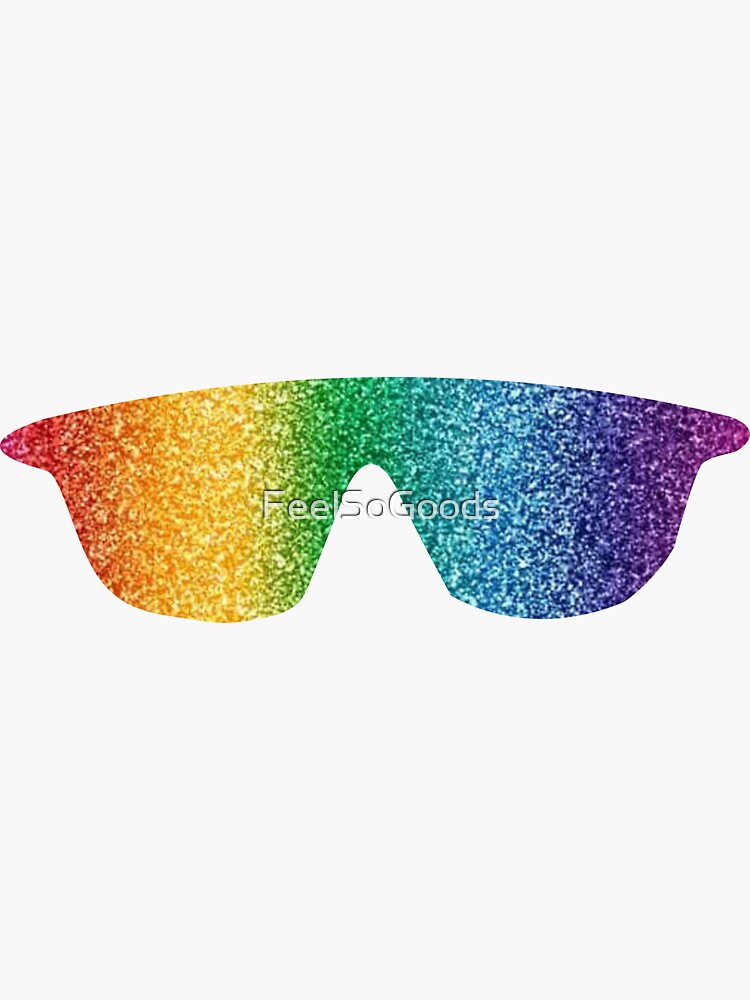 Rainbow Glasses Sticker For Sale By Feelsogoods Redbubble
