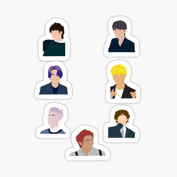 "BTS sticker pack" Sticker for Sale by lilliebug99 | Redbubble