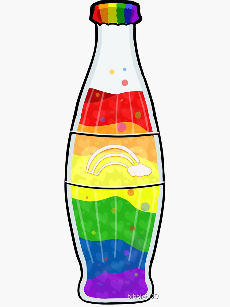 "Gay Pride Rainbow Flag Soda Pop Bottle Drink" Sticker for Sale by ...