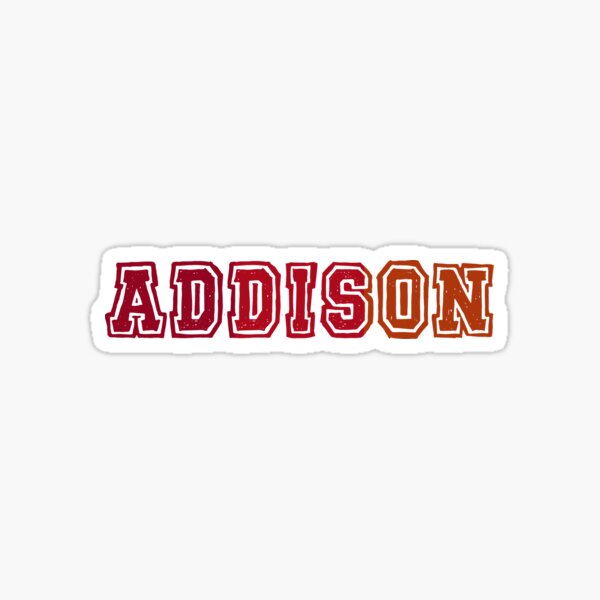 "ADDISON" Sticker for Sale by ruviogevio | Redbubble