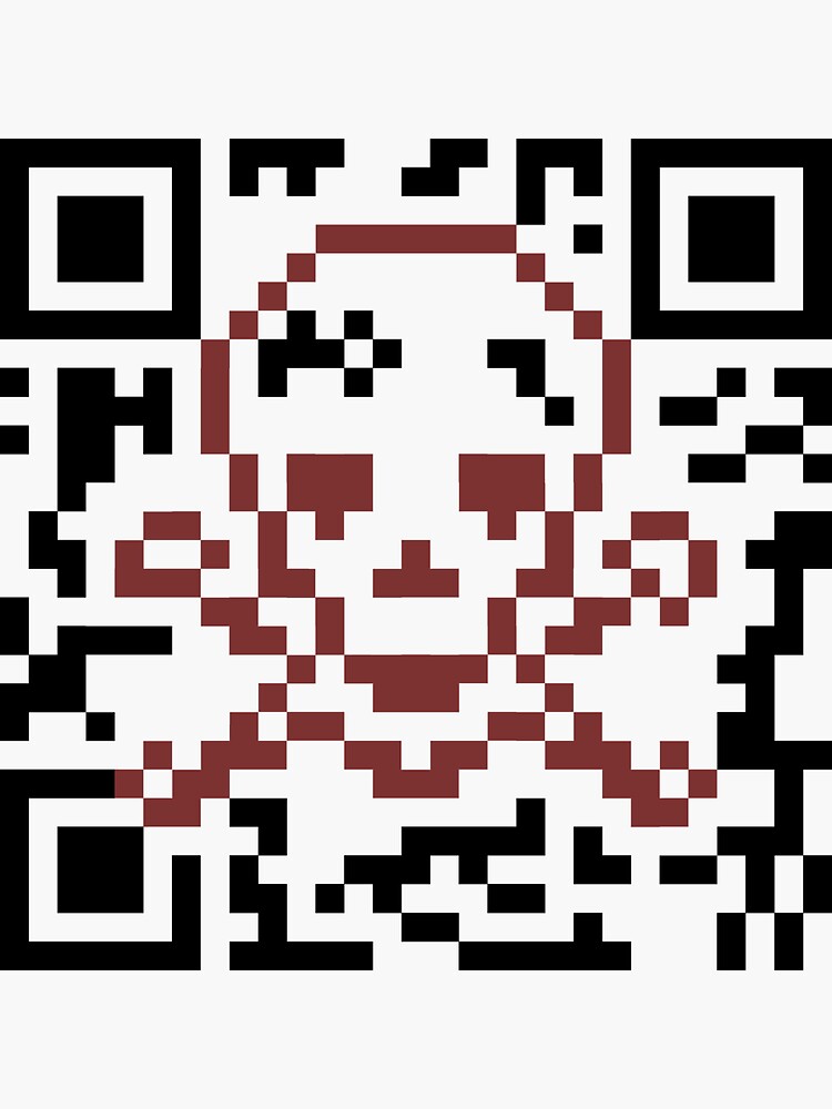 "QR code -red/black skull" Sticker by Cuzzman77 | Redbubble