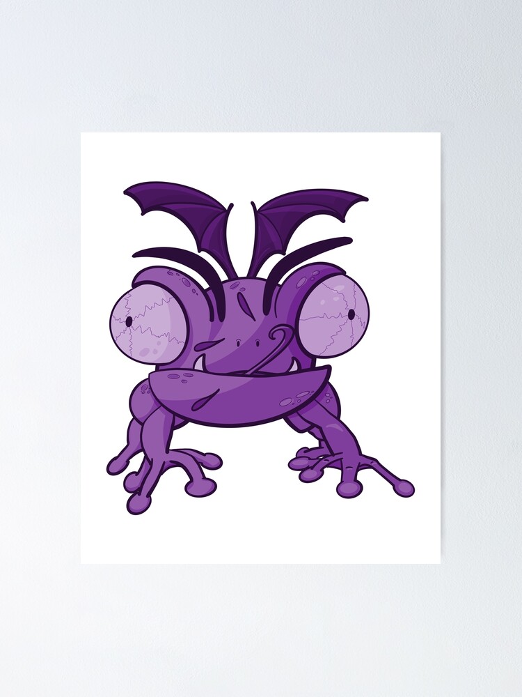 "Cute purple vampire frog cartoon." Poster for Sale by LaBellCreative ...