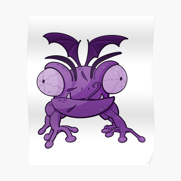 "Cute purple vampire frog cartoon." Poster for Sale by LaBellCreative ...
