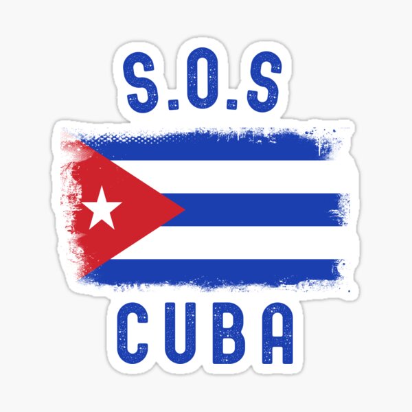 "SOS Cuba Cuban Freedom Flag " Sticker for Sale by ExpressWayFour ...