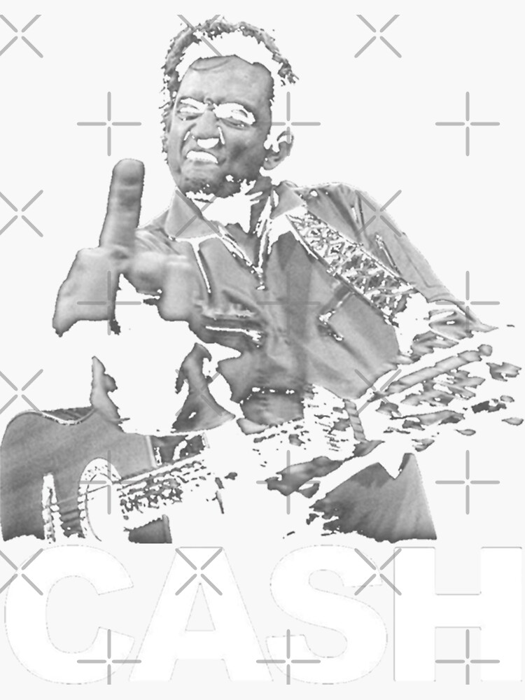 "Johnny Cash Middle Finger" Sticker for Sale by JohnnyVarga | Redbubble
