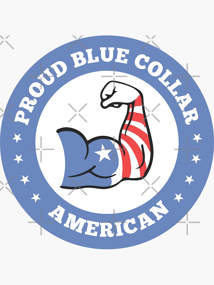 "Proud blue collar Sticker" Sticker for Sale by fiskooriginal | Redbubble