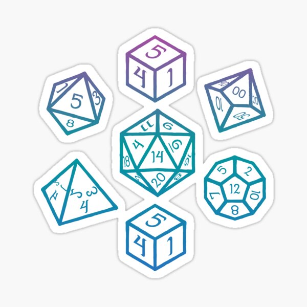 "Simple colorful dice" Sticker for Sale by Silvia-Crow | Redbubble