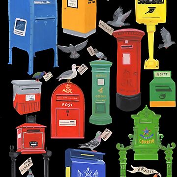 "Mailboxes of the World " Postcard for Sale by vidyaclary | Redbubble