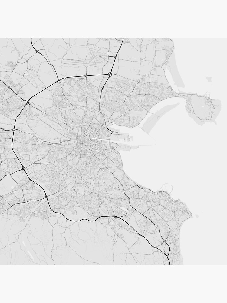 "Dublin, Ireland Map. (Black on white)" Poster by Graphical-Maps ...