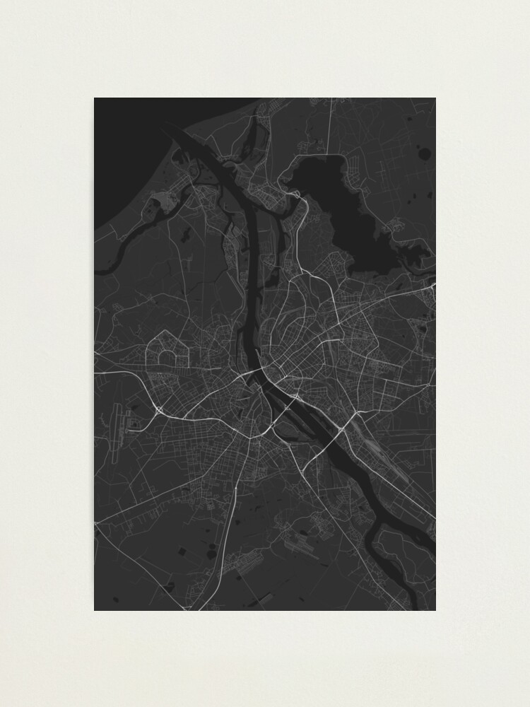 "Riga, Latvia Map. (White on black)" Photographic Print by Graphical ...