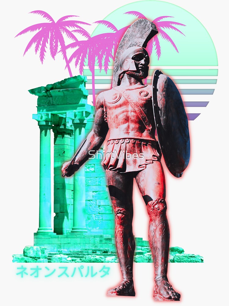 "Vaporwave Spartan Aesthetic Synthwave Cyberpunk" Sticker for Sale by ...