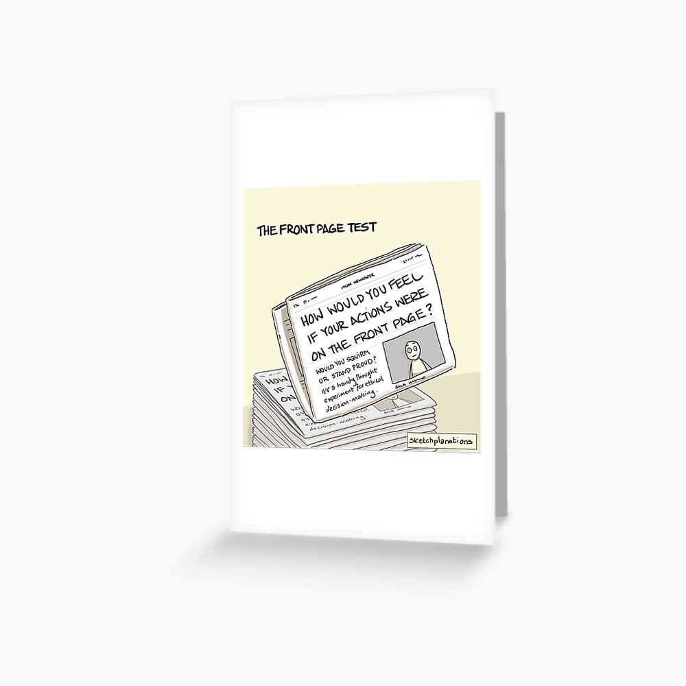 "The front page test" Sticker for Sale by sketchplanator | Redbubble